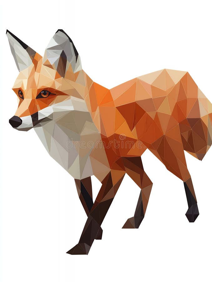 Geometric Fox Illustration Low Poly Animal Design Stock Photos - Free ...