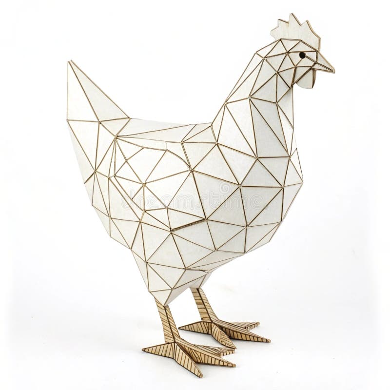 Geometric Low Poly Hen Isolated on White Background Stock Illustration ...