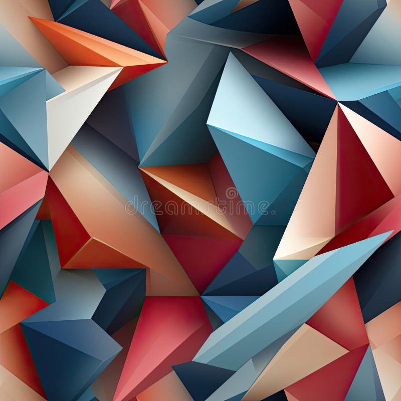 Geometric Low Poly Pattern with Vibrant Triangles (tiled) Stock ...