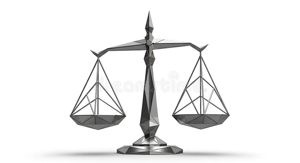 Geometric Low-poly Scale Representing Balance. the Structure is ...