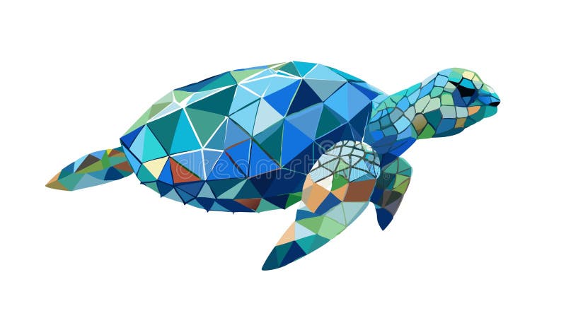 Turtle, Low Poly ,on White Background Stock Vector - Illustration of ...