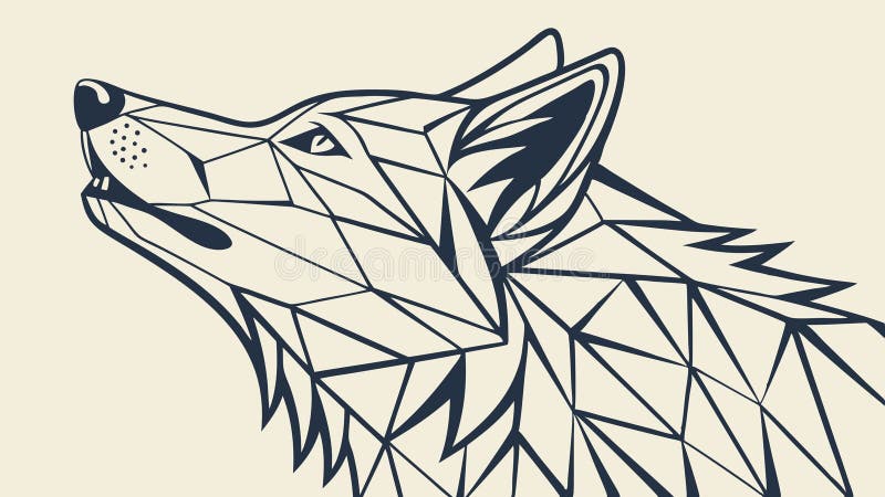 Geometric Low Poly Wolf Head Wildlife Art, Vector Design Generative AI Stock Illustration ...