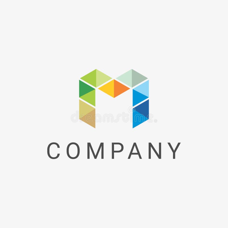 Geometric M Logo Template stock illustration. Illustration of logotype ...