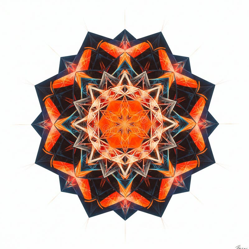 A Geometric Mandala Features an Intricate Pattern of Interlocking ...