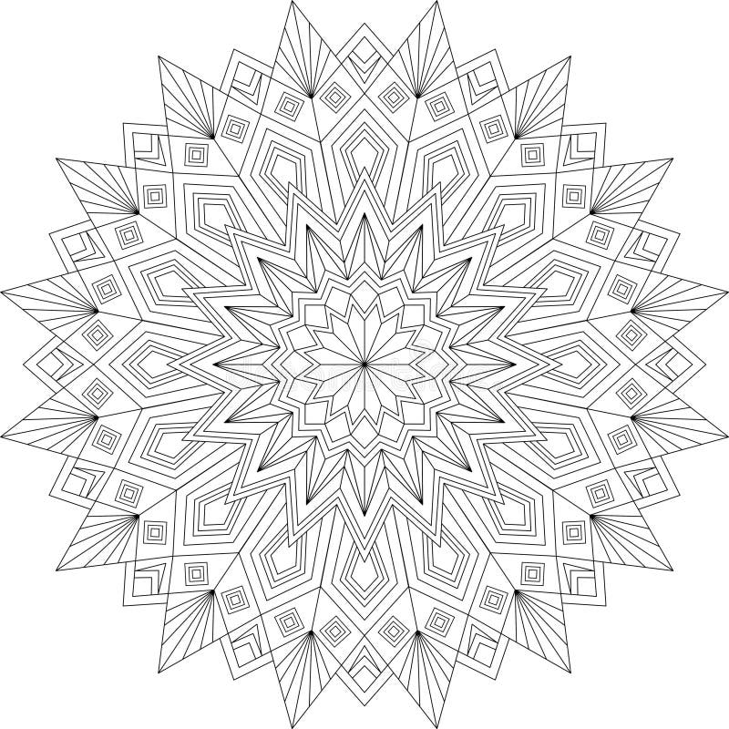 Geometric Mandala Line Art Design - Symmetrical Patterns Stock ...