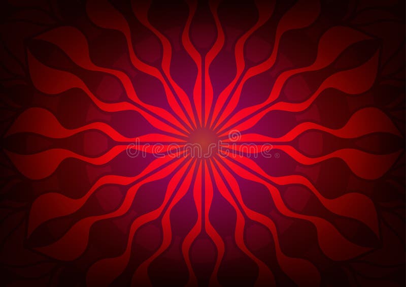 Geometric Mandala Red Abstract Line Pattern Background Stock ...