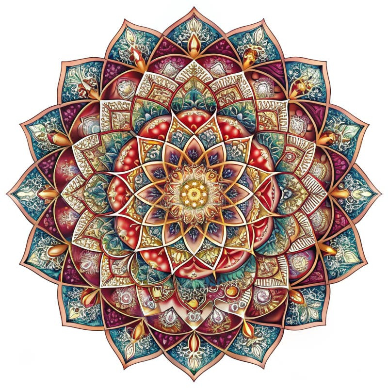 Geometric Mandala with Repeating Patterns Stock Illustration ...