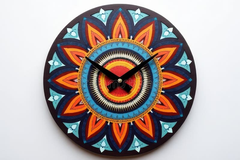 Geometric Mandala Wall Clock Stock Illustration - Illustration of ...