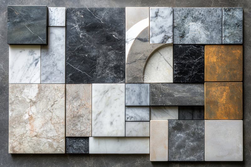 Geometric Marble Tiles, Geometric Design of Gray and White Marble Tiles ...