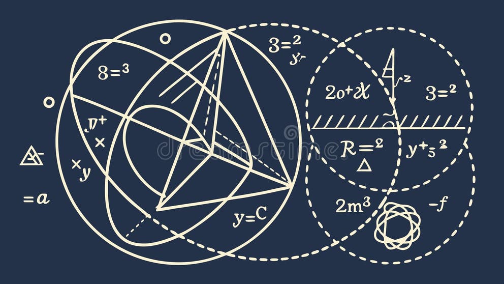 Geometric Math Formulas, Science Equations, Educational Design, and ...