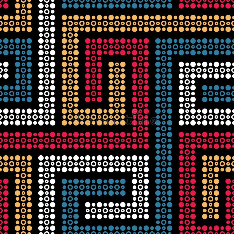 Geometric Maze Pattern with Interlocking Dotted Lines on a Black ...