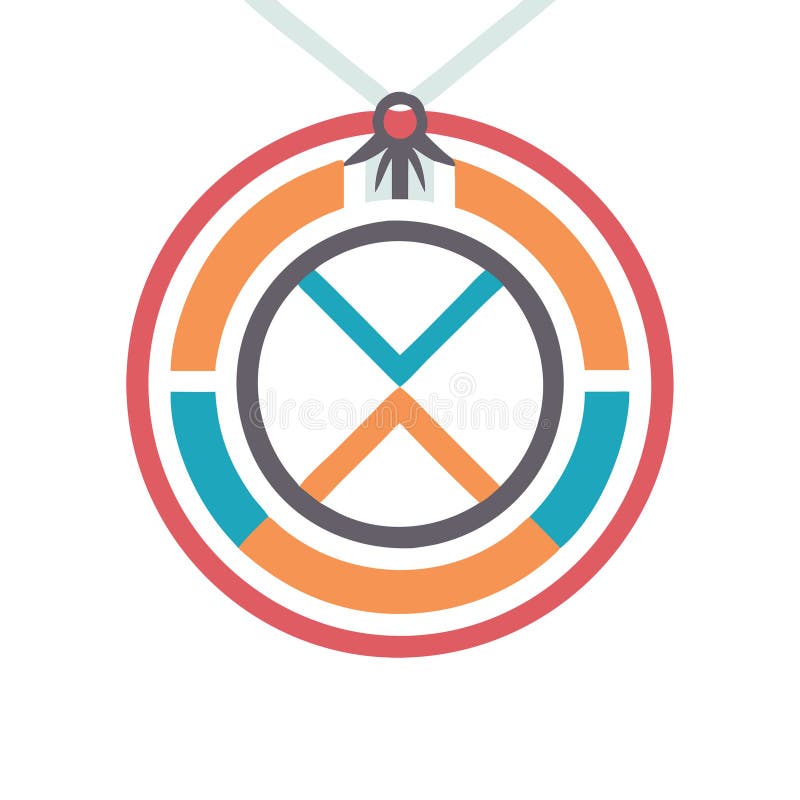 Geometric Medal Vector Design with Circular Patterns for Graphic ...