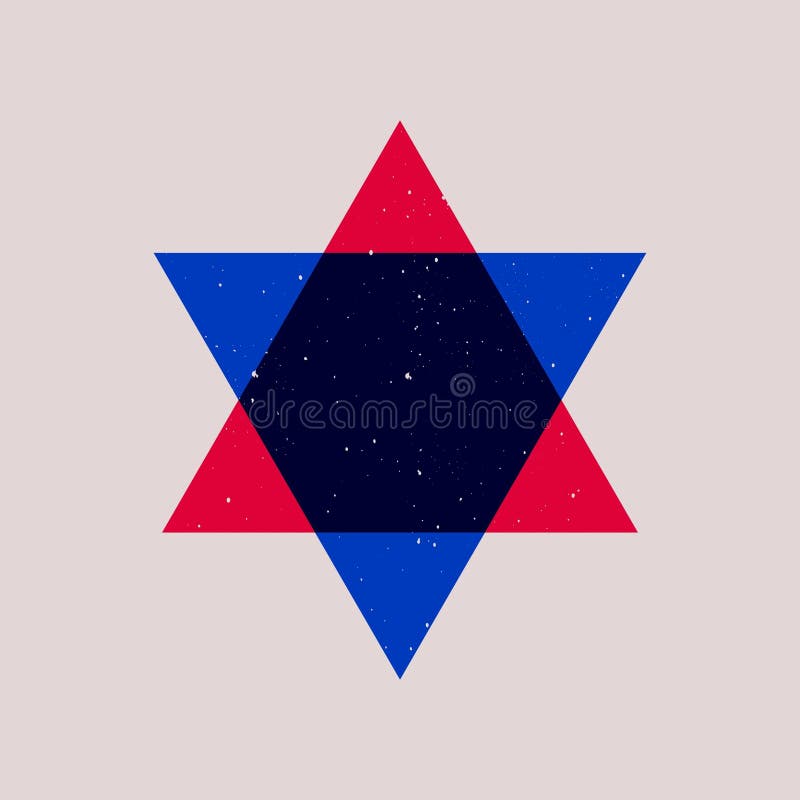 Geometric Memphis Shapes Riso Print Effect. Minimal Abstract Triangles ...