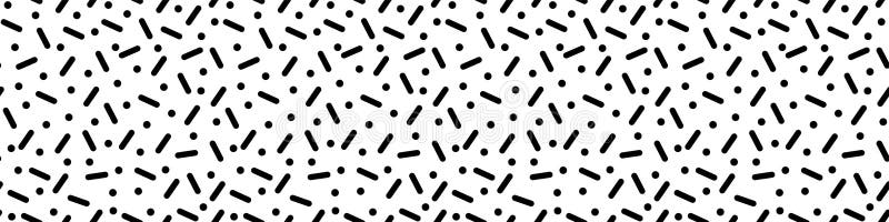 Geometric Memphis Sticks and Dots Seamless Pattern Stock Illustration ...