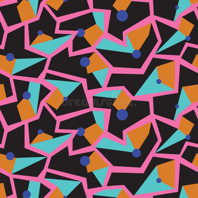 Geometric Memphis Style Modern Seamless Pattern Stock Vector ...