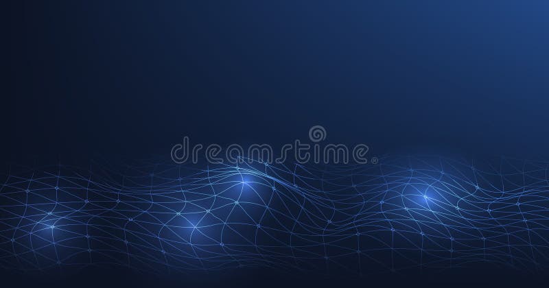 Geometric Mesh Lines on a Dark Blue Background Stock Vector ...