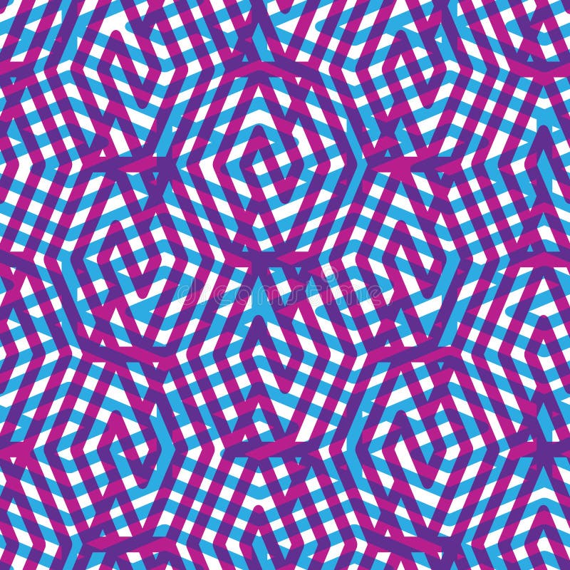 Geometric Messy Lined Seamless Pattern, Colorful Vector Endless Stock ...