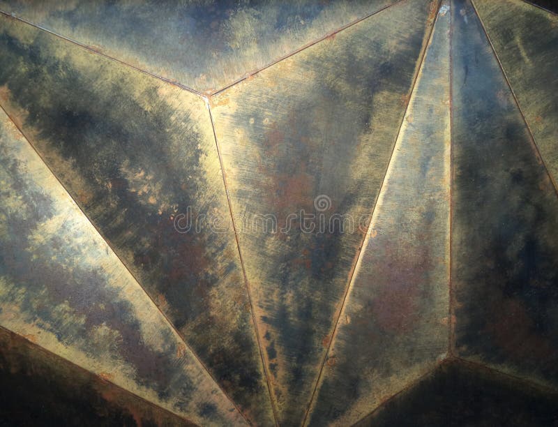 Geometric metal cladding. stock image. Image of bronze - 188100635