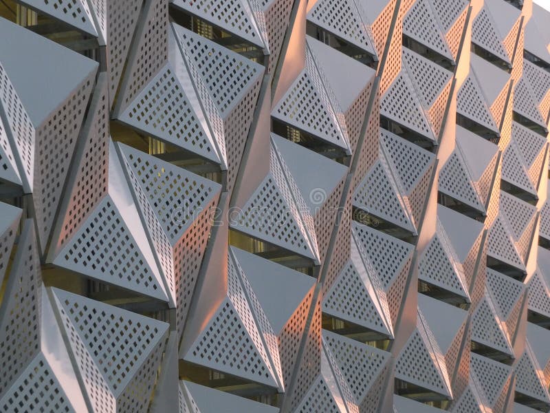 Geometric metal cladding stock photo. Image of construction - 97349518
