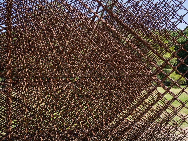 Geometric Metal Sculpture stock photo. Image of structure - 84894424