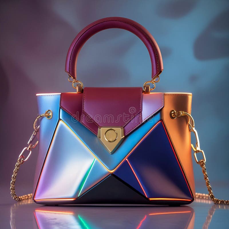 Geometric Metallic Handbag Modern Statement Stock Photos - Free ...