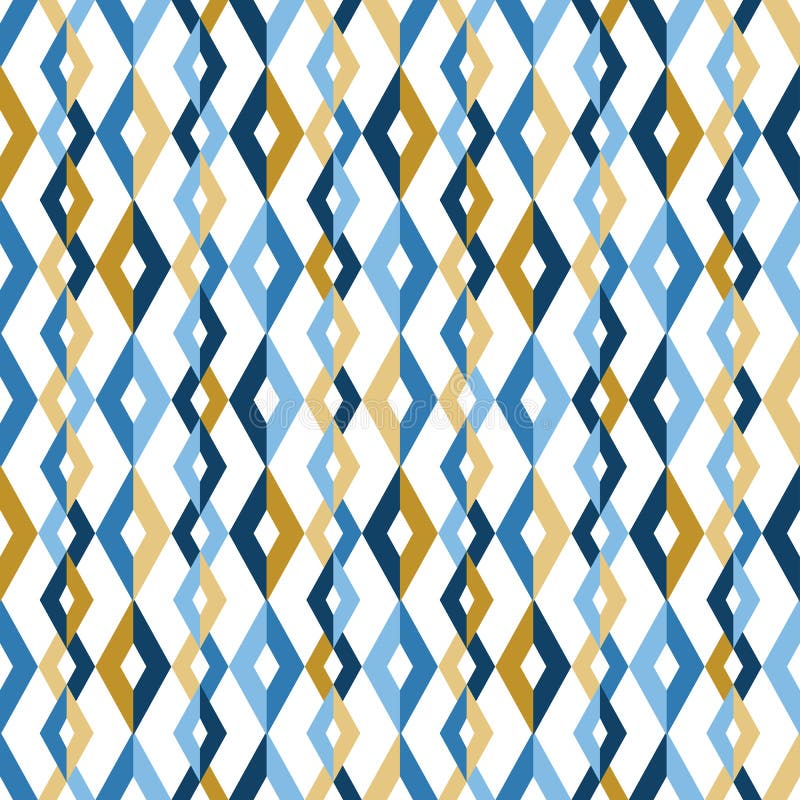 Geometric Mid-Century Modern Style Seamless Pattern Design on White ...