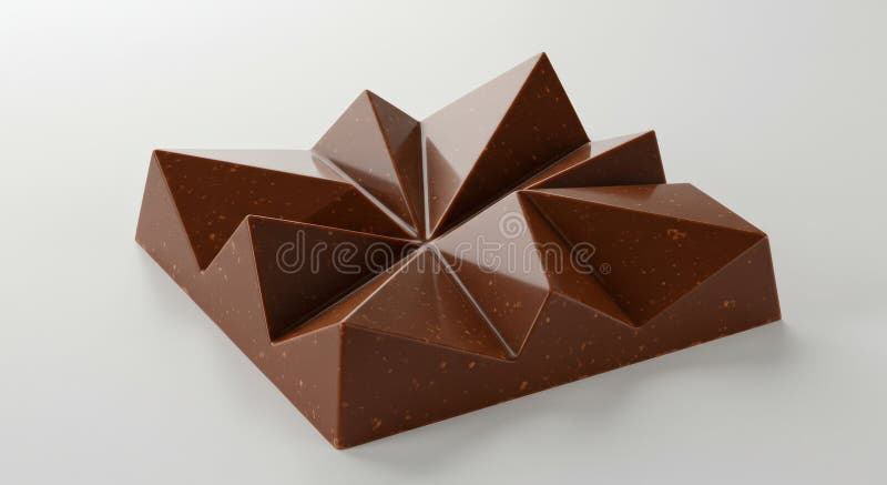 Geometric Milk Chocolate Bar with Nut Fragments on White Surface Stock ...