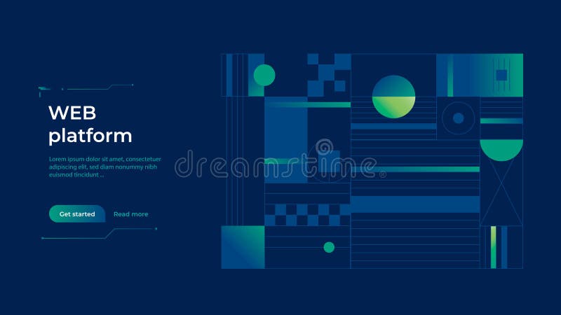 Geometric Minimal Artwork Landing Page Stock Vector - Illustration of ...
