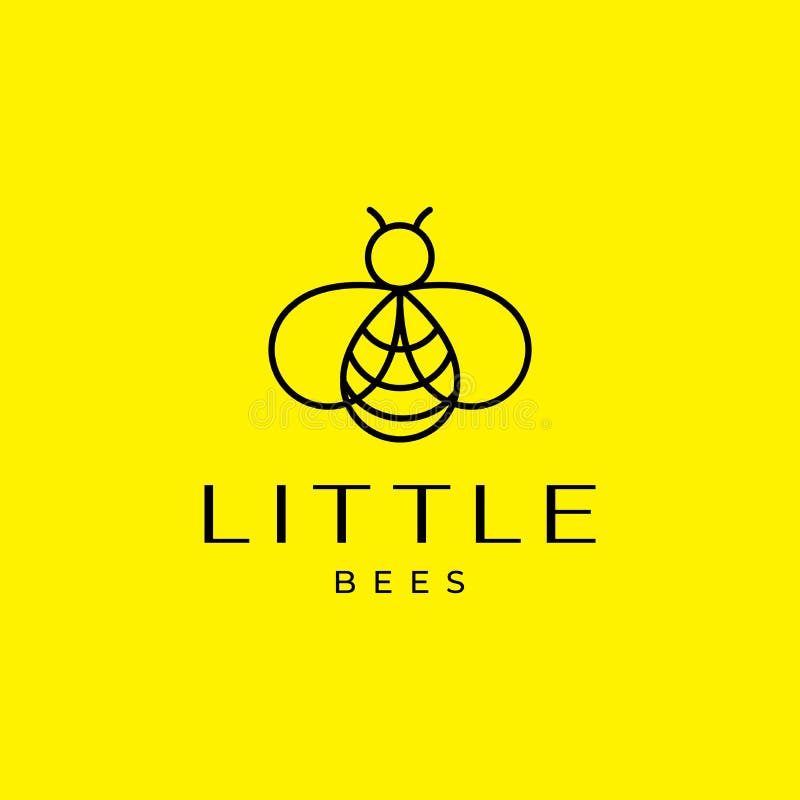 Geometric Minimal Bee Logo Design Stock Illustration - Illustration of ...