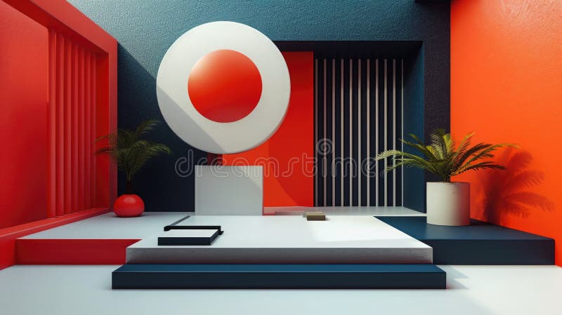 Geometric Minimalism with Bold, Sharp Lines and Contrasting Colors ...