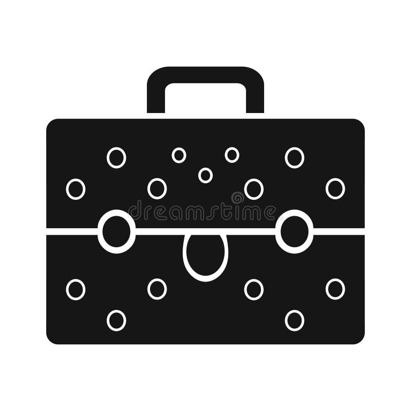 Geometric Minimalist Briefcase Icon with Polka Dot Pattern Stock ...