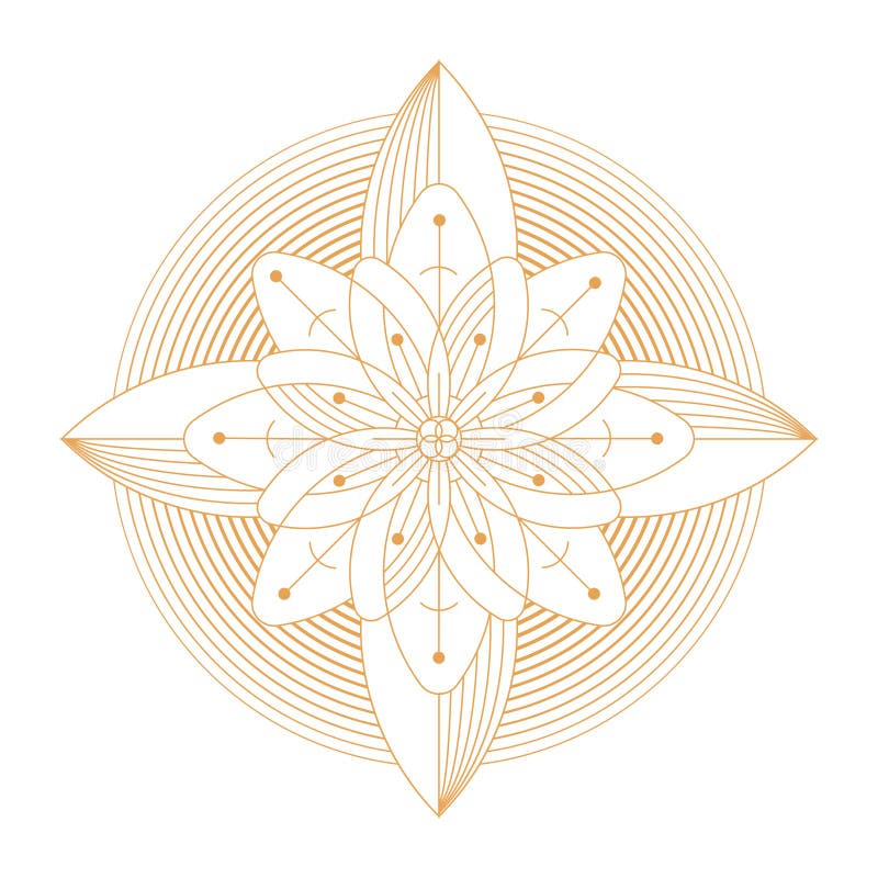 Geometric Minimalistic Artwork Poster with Shape Lotus Symbol. Stock ...