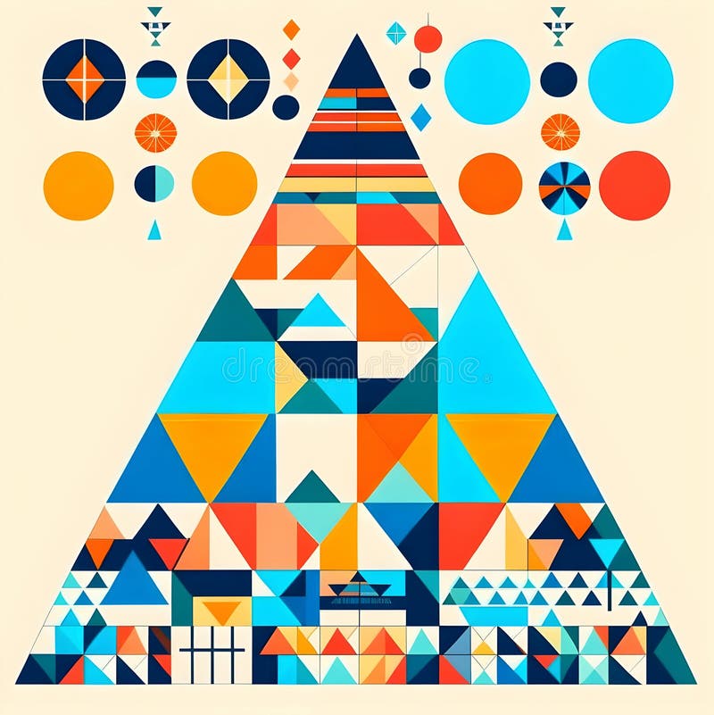 Geometric Minimalistic Poster with Simple Shapes and Figures. Coloured ...