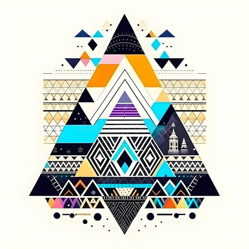Geometric Minimalistic Poster with Simple Shapes and Figures. Triangle ...
