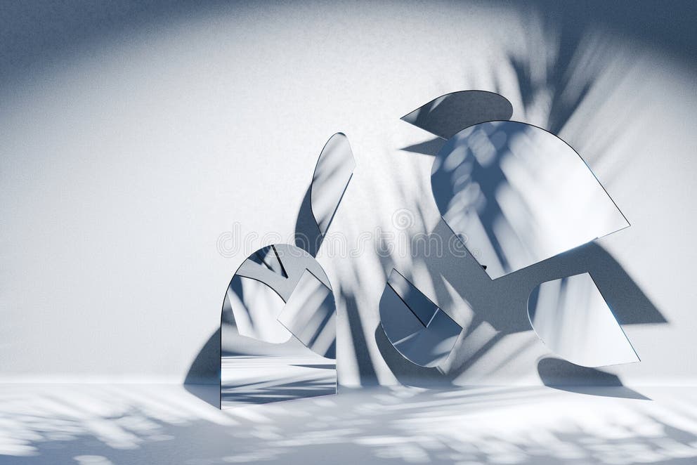 Geometric Mirrors with Dark Shadows in Afternoon Stock Photo - Image of ...