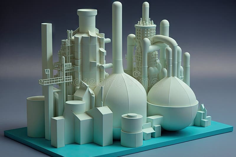 Geometric Model of Building of Chemical Plant at Refinery Complex Stock ...