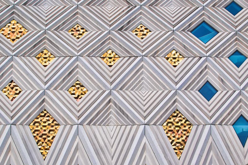 Geometric Modern Architectural Wall Design Stock Photo - Image of ...