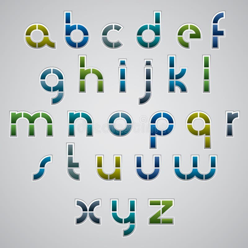 Geometric Modern Style Digital Letters Alphabet Made with Square Stock ...