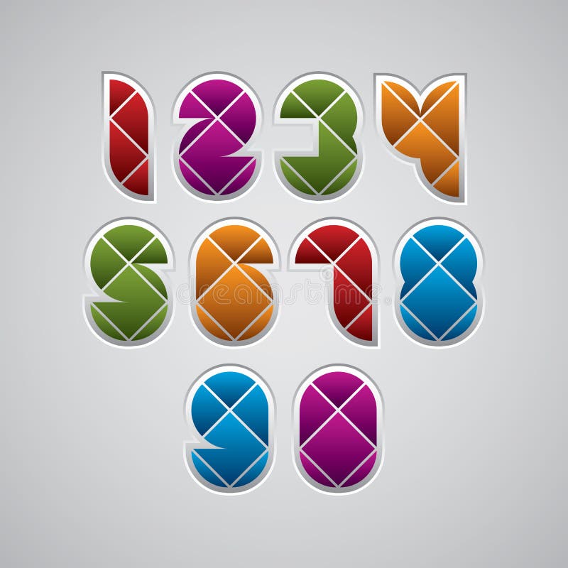 3d Numbers Set Made with Round Shapes. Stock Vector - Illustration of ...