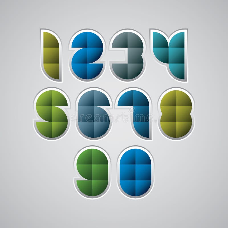 Numbers in Squares on a White Background. Stock Vector - Illustration ...