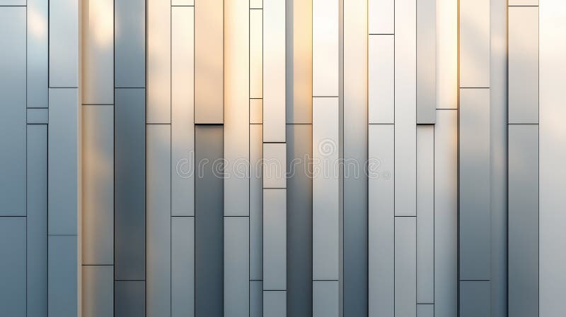 Geometric Modern Wall Panel with Vertical Metallic Accents and ...
