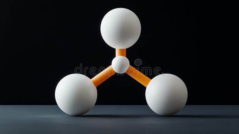 A Geometric Molecular Structure Model is Depicted with White and Orange ...