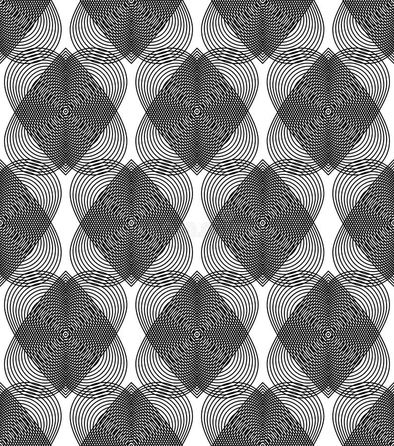 Geometric Monochrome Stripy Overlay Seamless Pattern, Black and Stock ...