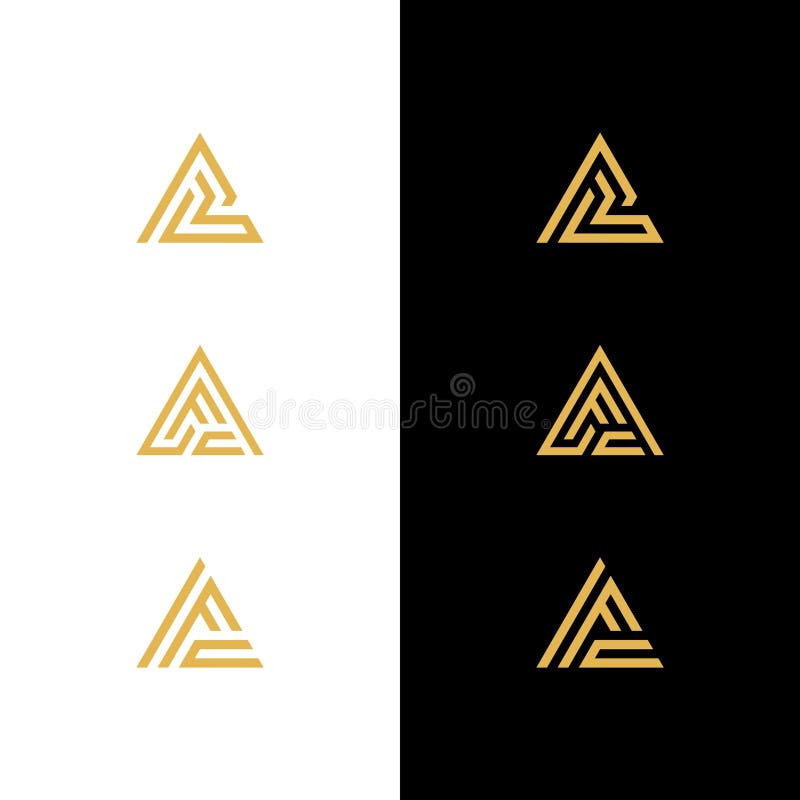 Geometric Monogram Triangle Letter a Logo Design Stock Vector ...
