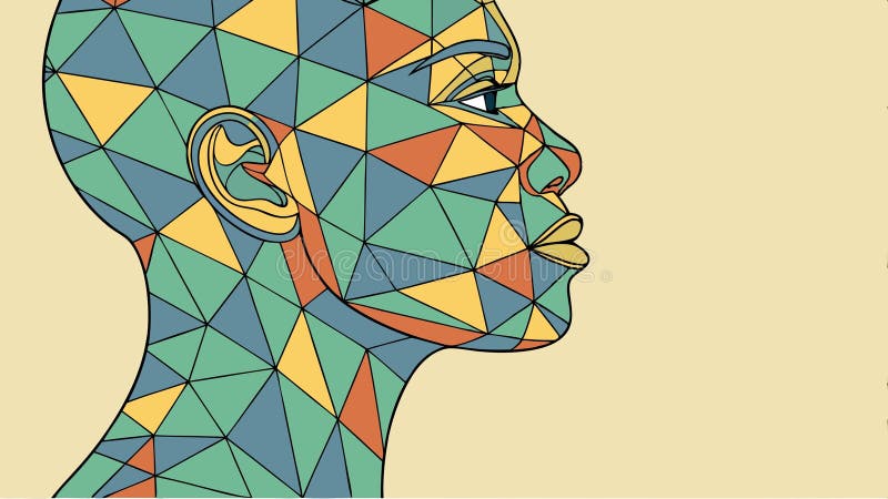 Geometric Mosaic Human Head, Representing Diversity and Complexity ...