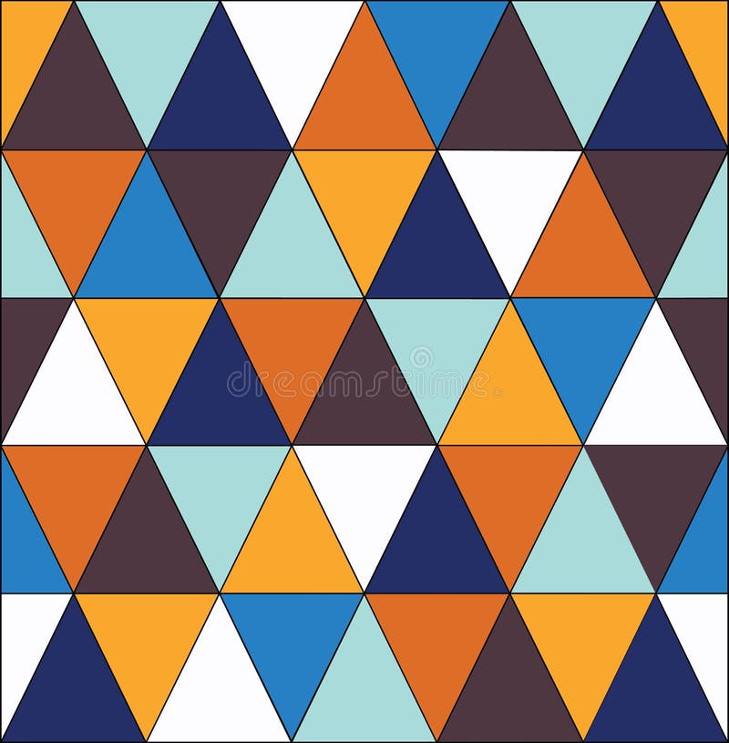 Geometric Mosaic Pattern from Blue Triangle Stock Illustration ...