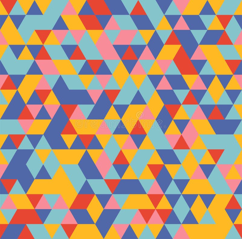 Geometric Mosaic Pattern From Colours Triangle Texture Abstract Vector