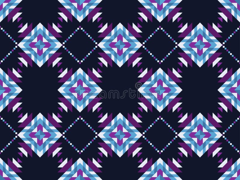 Geometric Mosaic Seamless Pattern on a Black Background. Vector Stock ...