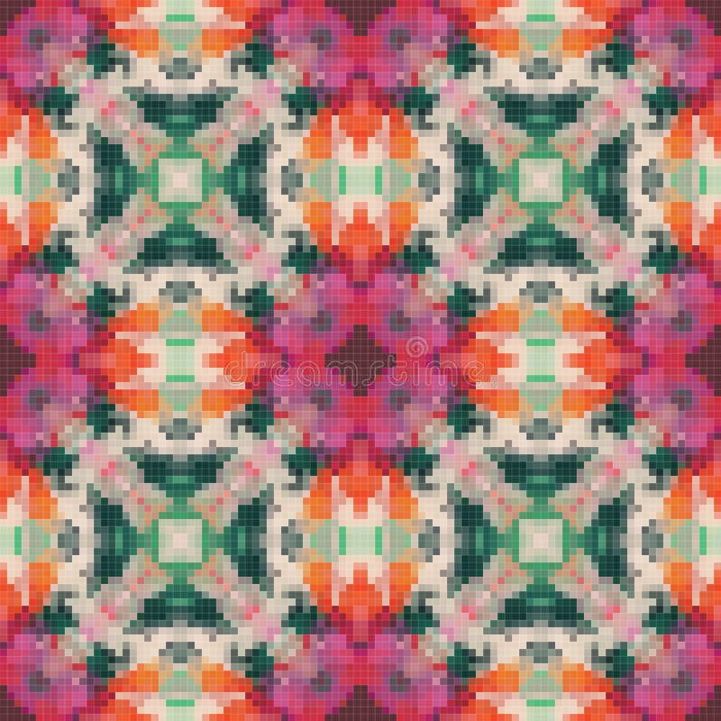 Geometric Mosaic Seamless Pattern Design, Repeat Textile Design ...