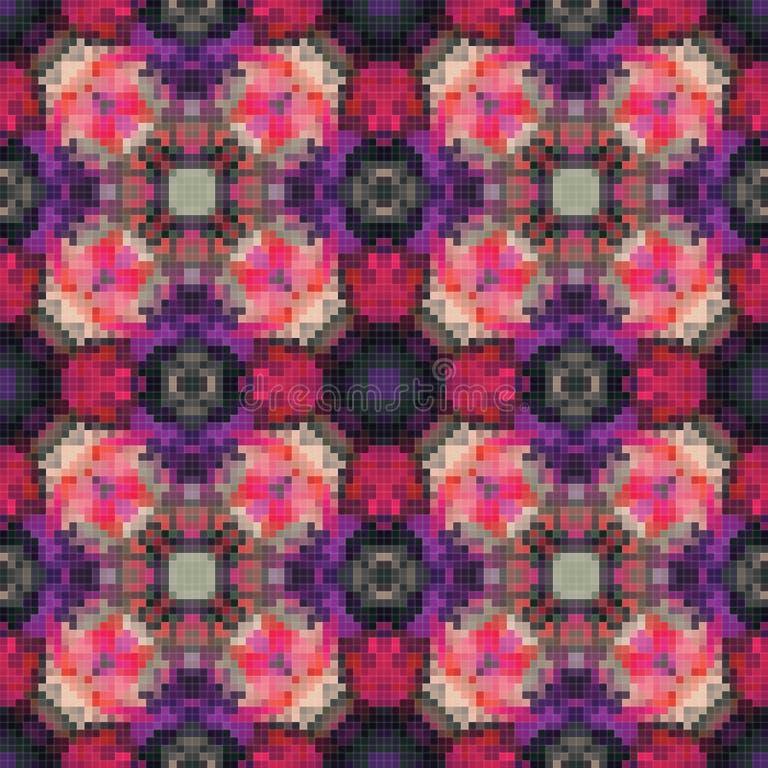 Geometric Mosaic Seamless Pattern Design, Repeat Textile Design ...